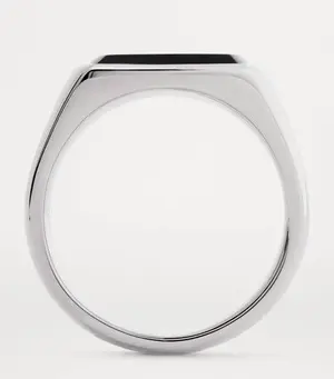 Tom Wood Sterling Onyx Signet Ring