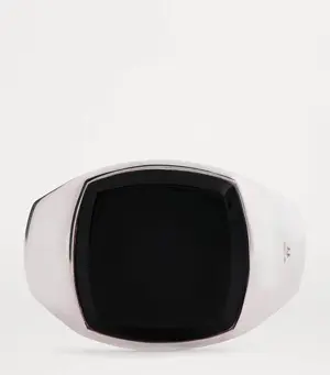 Tom Wood Sterling Onyx Signet Ring