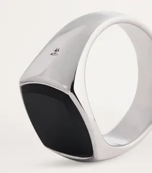 Tom Wood Sterling Onyx Signet Ring