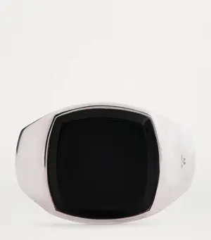 Tom Wood Sterling Onyx Signet Ring