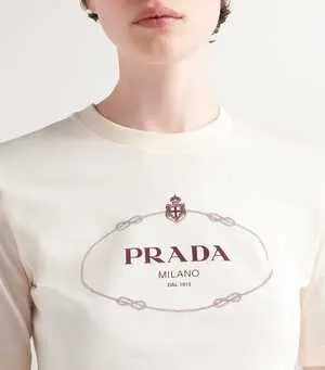 Prada Cotton T-shirt With Savoy Logo