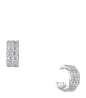 Graff Gold And Diamond Laurence Signature Triple-hoop Earrings - White