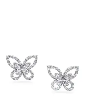 Graff Diamond Butterfly Stud Earrings - White