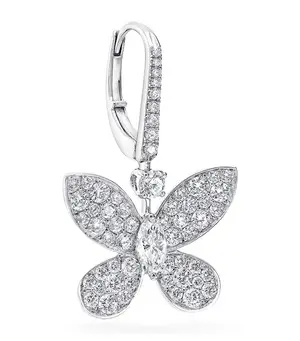 Graff Gold And Diamond Pavé Butterfly Drop Earrings