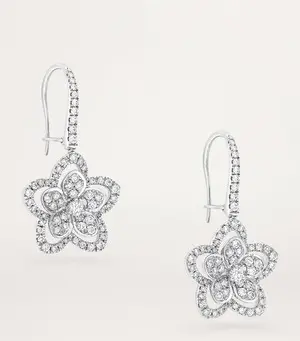 Graff Gold Diamond Wild Flower Earrings