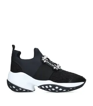 ROGER VIVIER Roger Vivier Black Embellished Buckle Sneakers Black