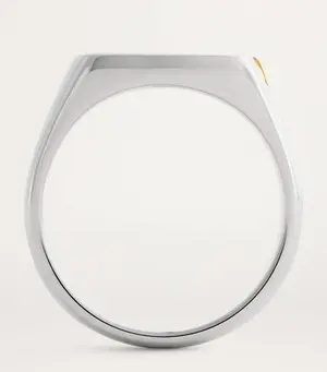 Tom Wood Sterling And Black Diamond Signet Ring