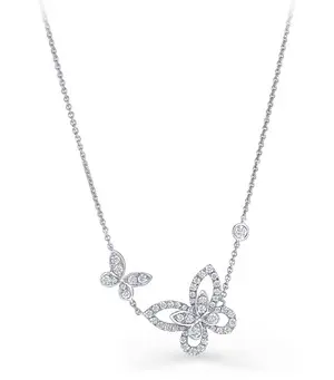 Graff Diamond Butterfly Necklace In Gold - White