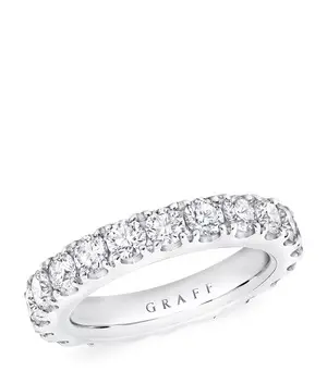 Graff Platinum And Diamond Classic Eternity Ring - Silver
