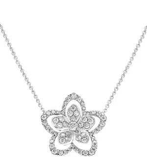 Graff Gold Diamond Wild Flower Necklace - White