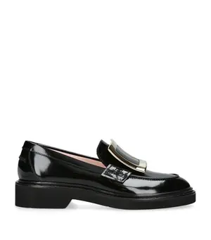 ROGER VIVIER Patent Leather Viv' Rangers Loafers - Black
