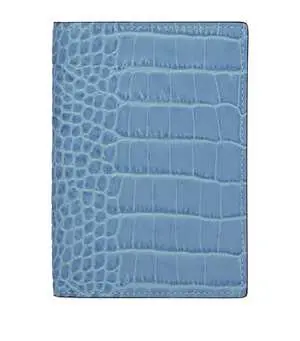 Smythson Leather Mara Passport Cover - Blue