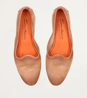 Santoni Suede Loafers - Beige