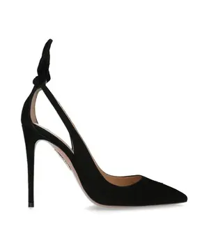 AQUAZZURA Suede Bow Tie Pumps - Black
