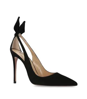 AQUAZZURA Suede Bow Tie Pumps - Black