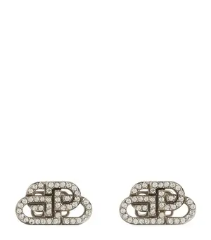 Balenciaga Embellished Bb Stud Earrings