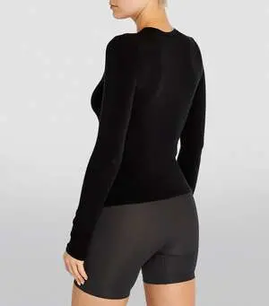 SKIMS Cotton Jersey Long-sleeved T-shirt - Black