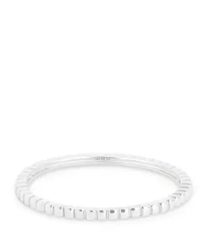 ASTRID & MIYU Astrid & Miyu 14kt White Gold Ridged Band Ring Silver