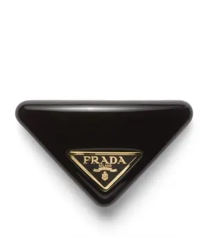 Prada Plexiglass Triangle Hair Clip - Black