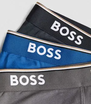 BOSS Stretch-cotton Logo Trunks - Blue