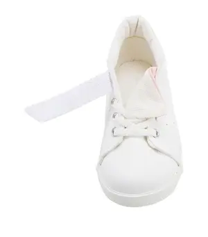 MIKI HOUSE White Leather Velcro And Lace Up Sneakers