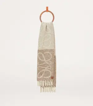 Loewe Alpaca-blend Anagram Scarf - Beige