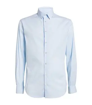 Giorgio Armani Cotton-blend Shirt - Blue