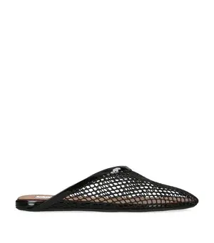 Alaïa Fishnet Mules - Black