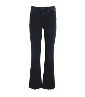 MOTHER The Weekender Frayed Flared Jeans Blue