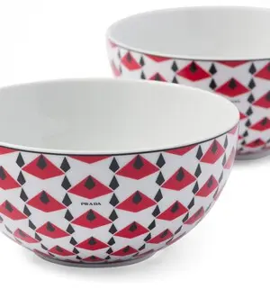 Prada Set Of 2 Porcelain Vienna Soup Bowls