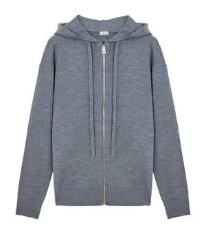 Loewe Wool Anagram Zip-up Hoodie - Grey