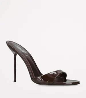 Paris Texas Patent Leather Lidia High Heel Mules - Brown