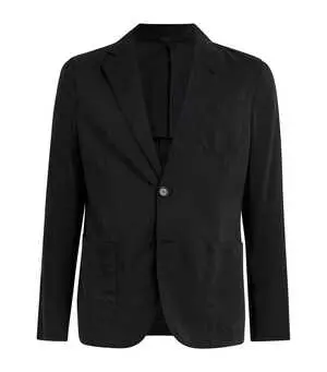 Giorgio Armani Silk-blend Single-breasted Blazer - Blue