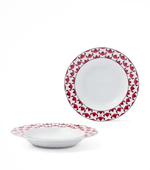 Prada Set Of 2 Porcelain Vienna Soup Plates - Black