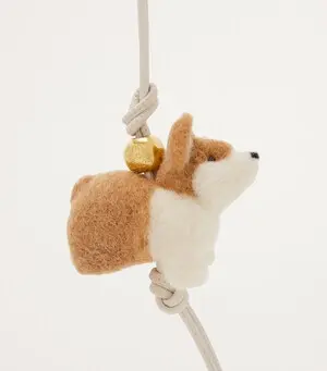 Loewe Felt Corgi Charm - White