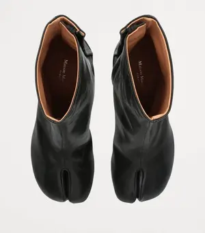 MAISON MARGIELA Leather Tabi Ankle Boots - Black
