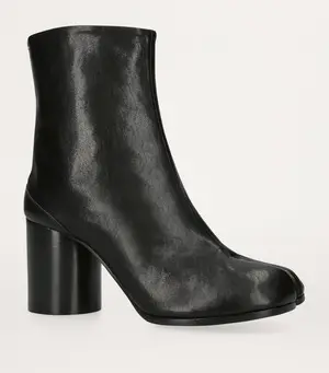 MAISON MARGIELA Leather Tabi Ankle Boots - Black