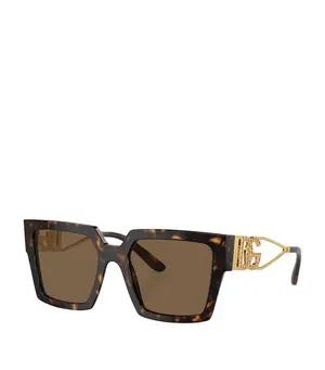 Dolce & Gabbana Tortoiseshell Square Frame Sunglasses - Brown