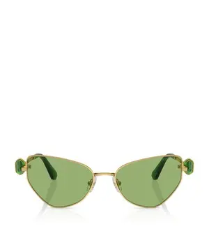 SWAROVSKI Crystal-embellished Cat-eye Sunglasses - Gold