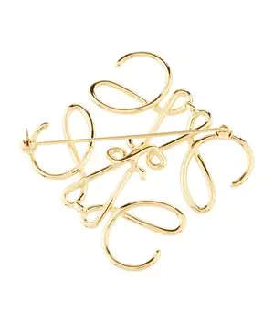 Loewe Anagram Brooch - Gold