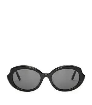 Loewe Thin Mini Oval Sunglasses - Black