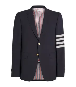 Thom Browne Wool 4-bar Stripe Blazer - Navy