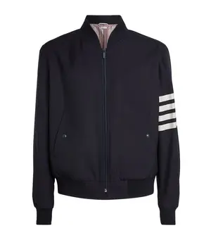 Thom Browne Wool 4-bar Stripe Bomber Jacket - Navy