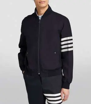 Thom Browne Wool 4-bar Stripe Bomber Jacket - Navy