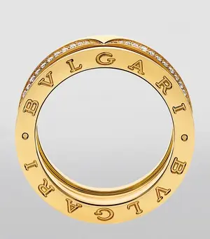 BVLGARI B.zero1 Three-band Ring With Diamonds In Yellow