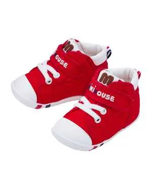 MIKI HOUSE High-top Velcro Sneakers - Red