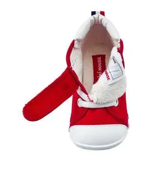 MIKI HOUSE High-top Velcro Sneakers - Red