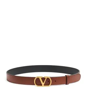 Valentino Garavani Vlogo Signature Leather Belt