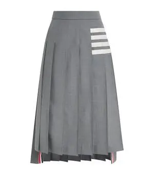 Thom Browne Pleated Midi Skirt - Grey