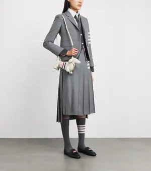 Thom Browne Pleated Midi Skirt - Grey
